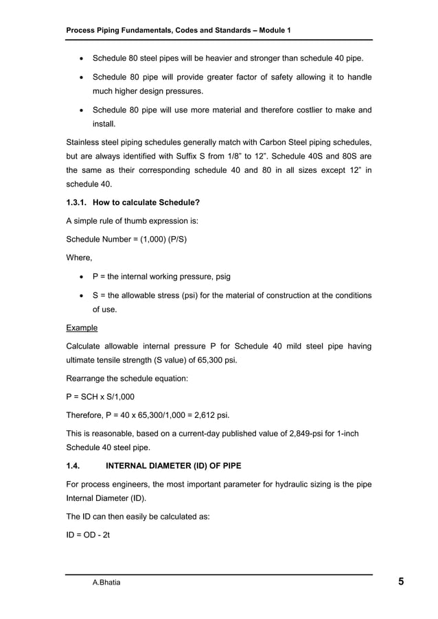 Process piping fundamentals, codes and standards module 1 | PDF