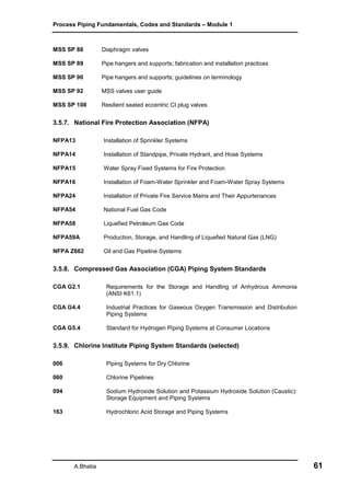 Process piping fundamentals, codes and standards module 1 | PDF