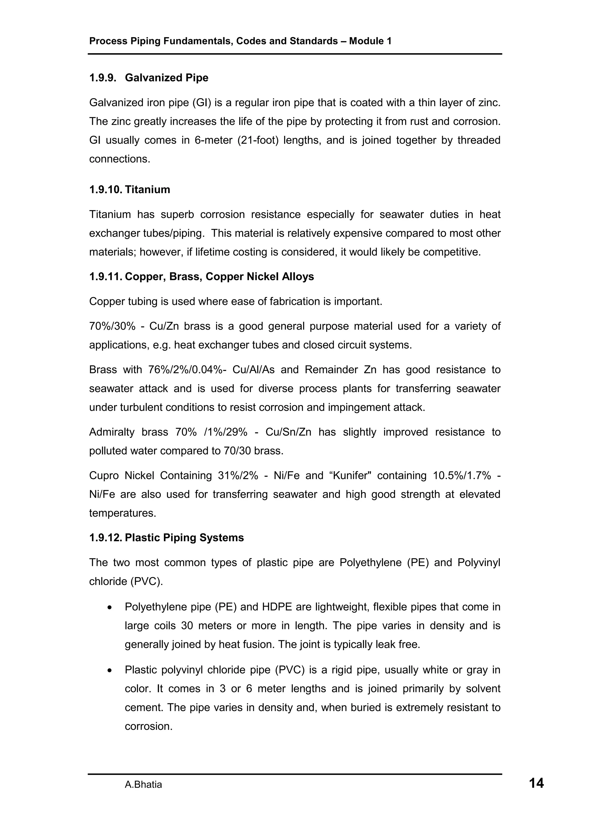 Process piping fundamentals, codes and standards module 1 | PDF