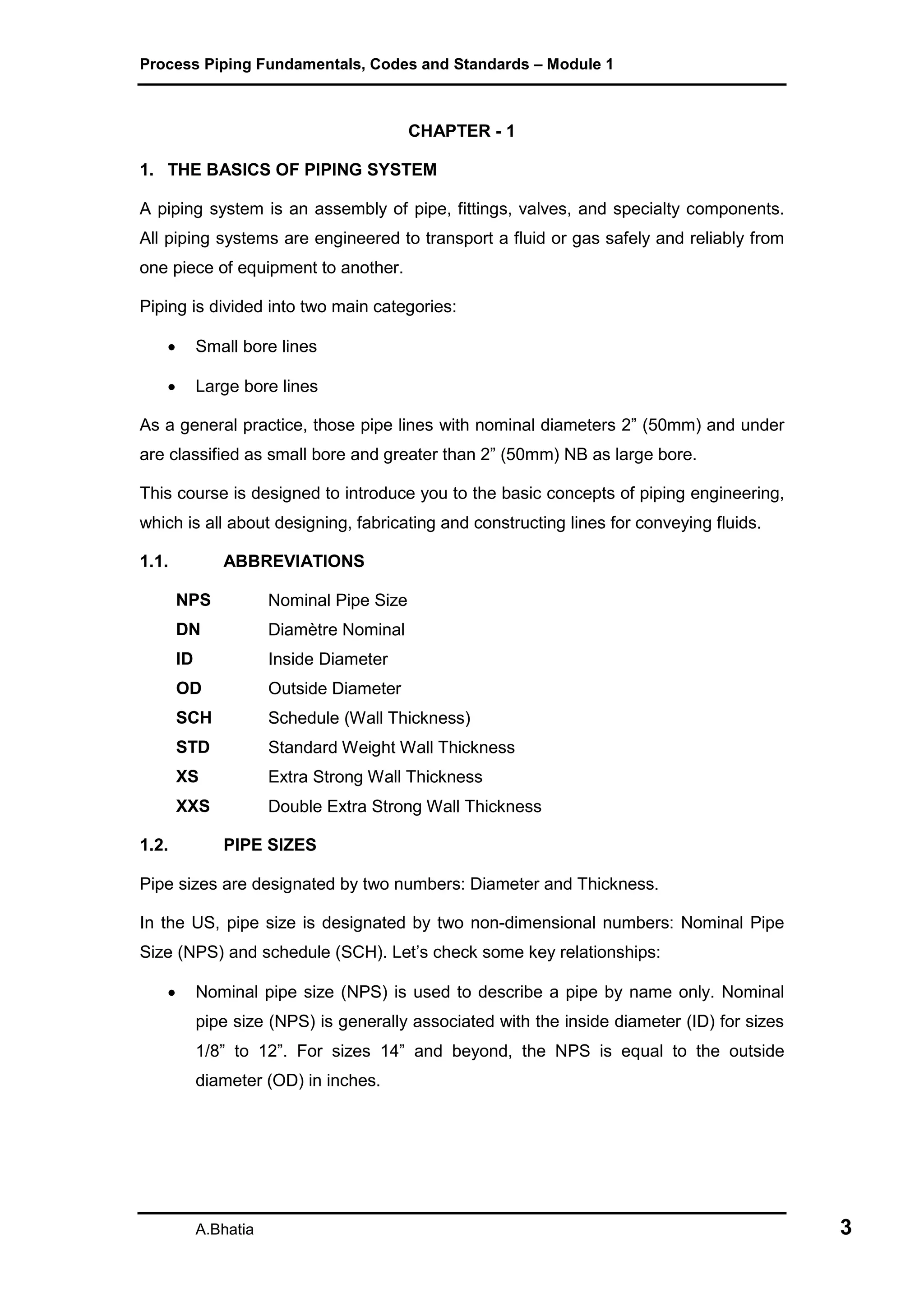 Process piping fundamentals, codes and standards module 1 | PDF