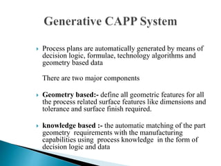 Process planning approaches | PPTX