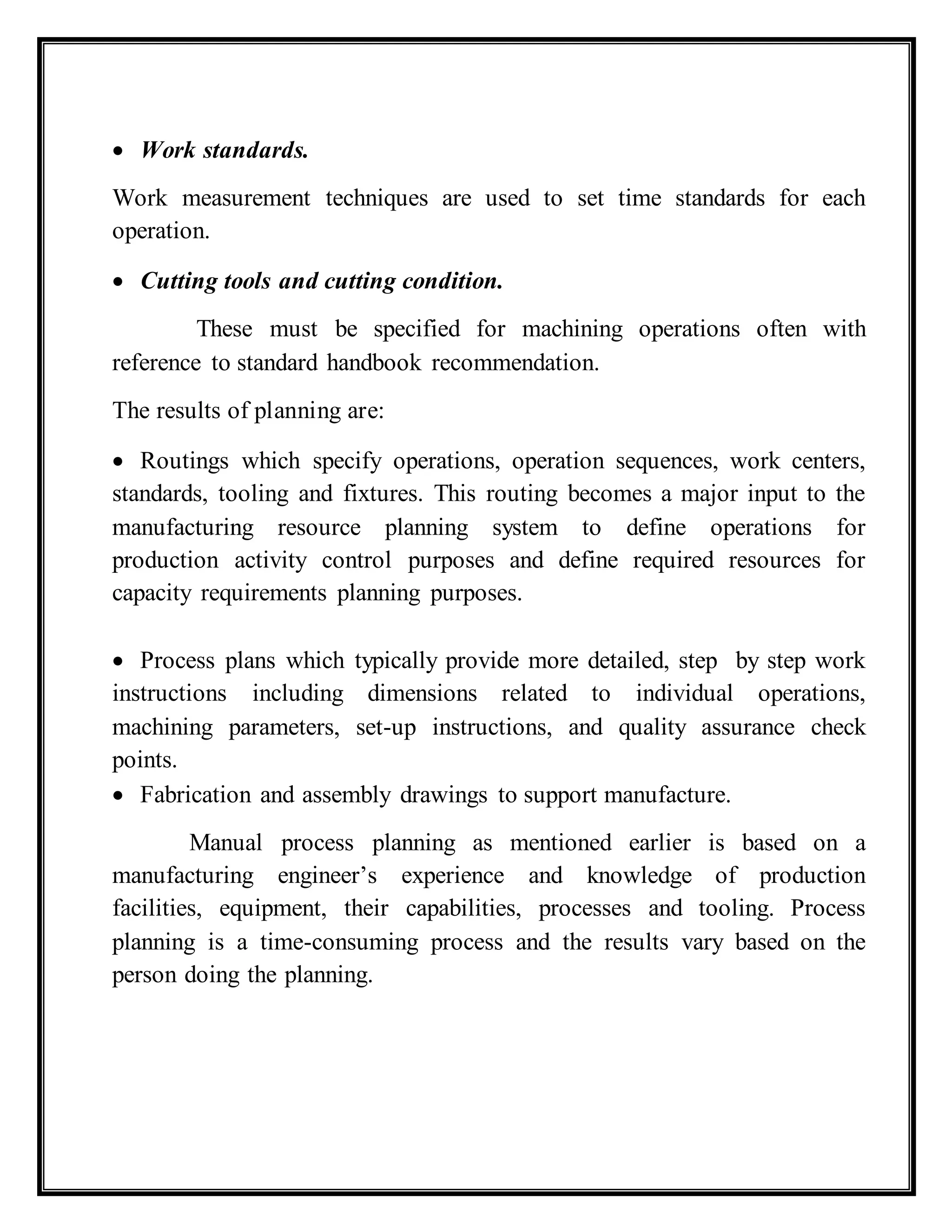 Process planning approaches | DOCX
