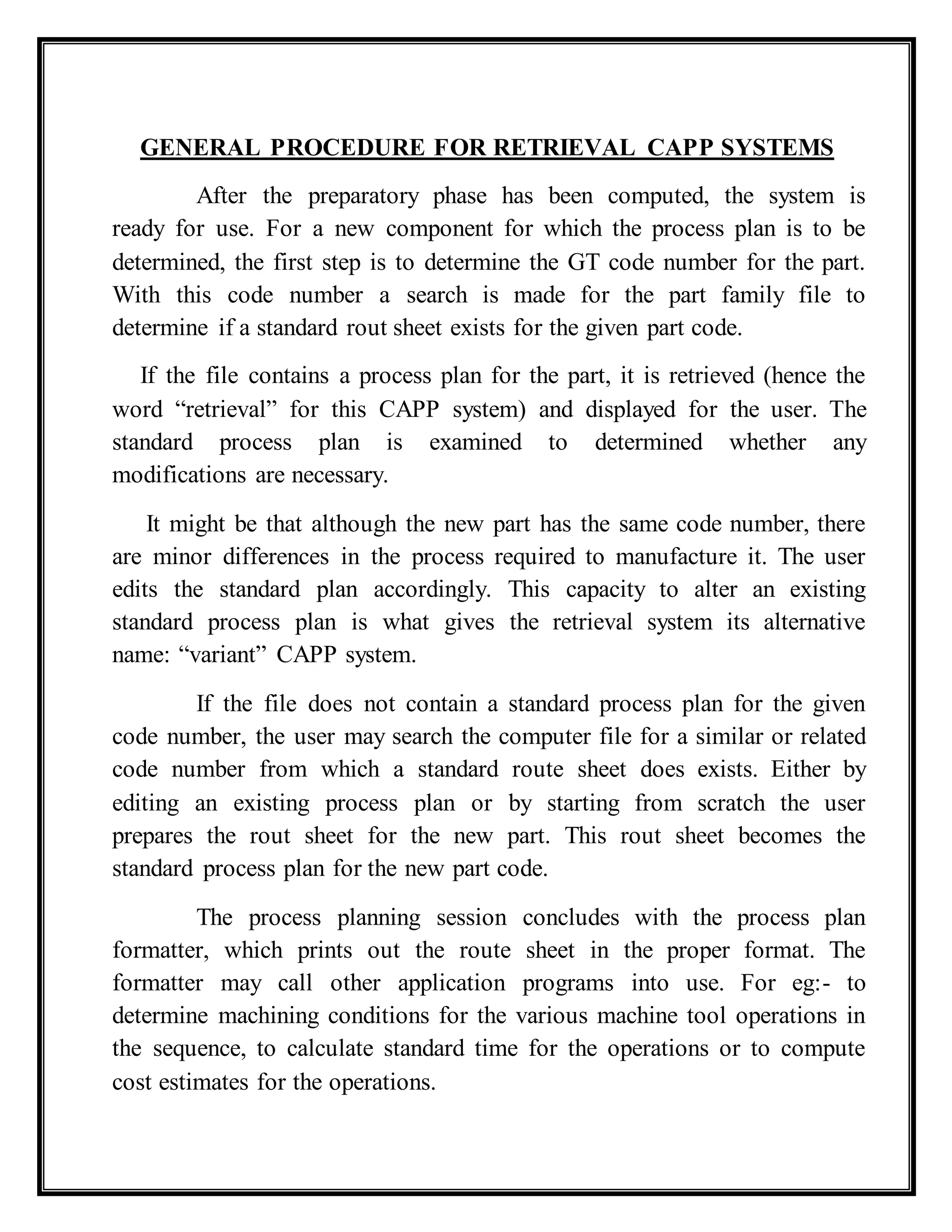 Process planning approaches | DOCX