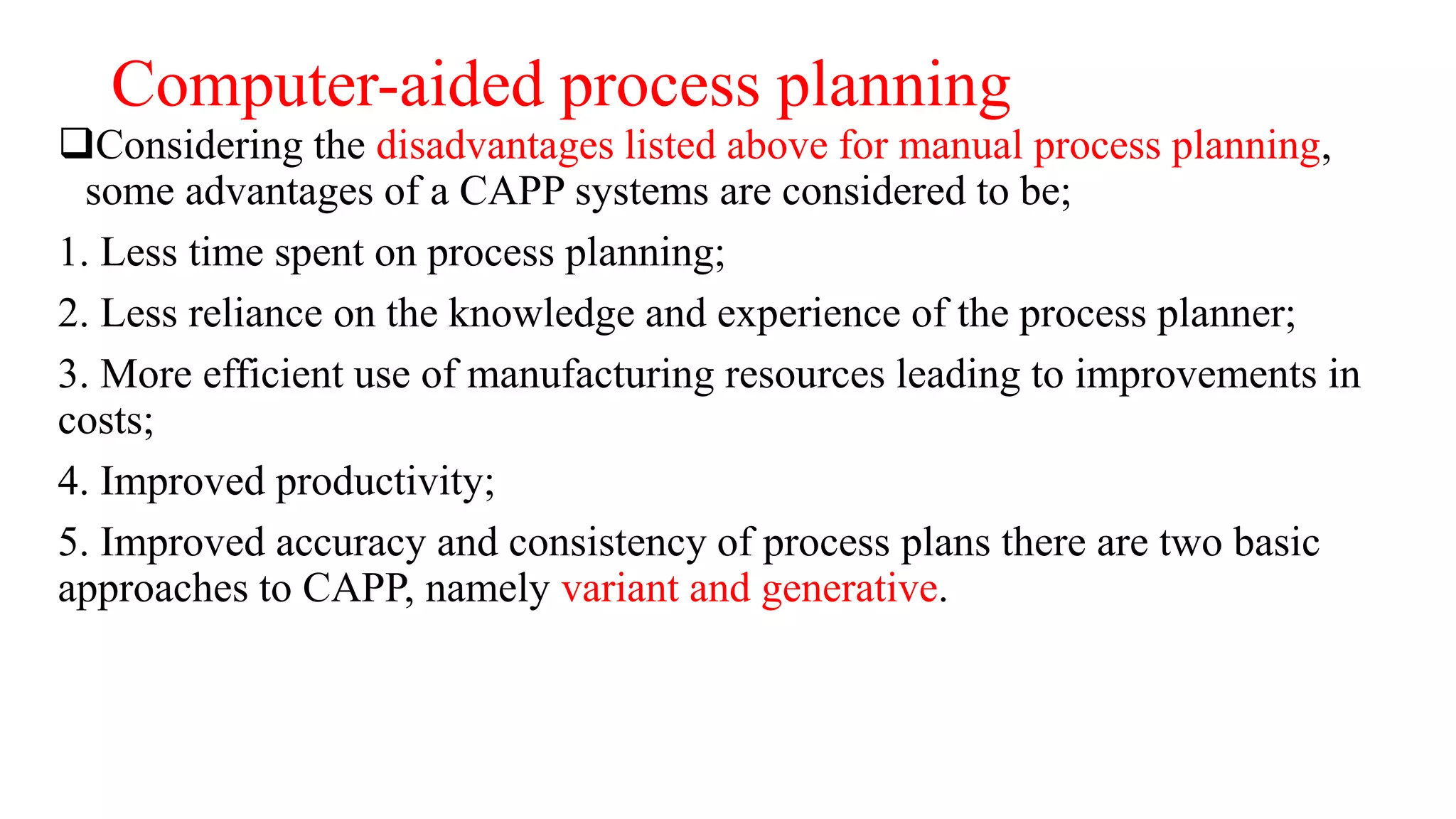 Process planning unit two | PPTX