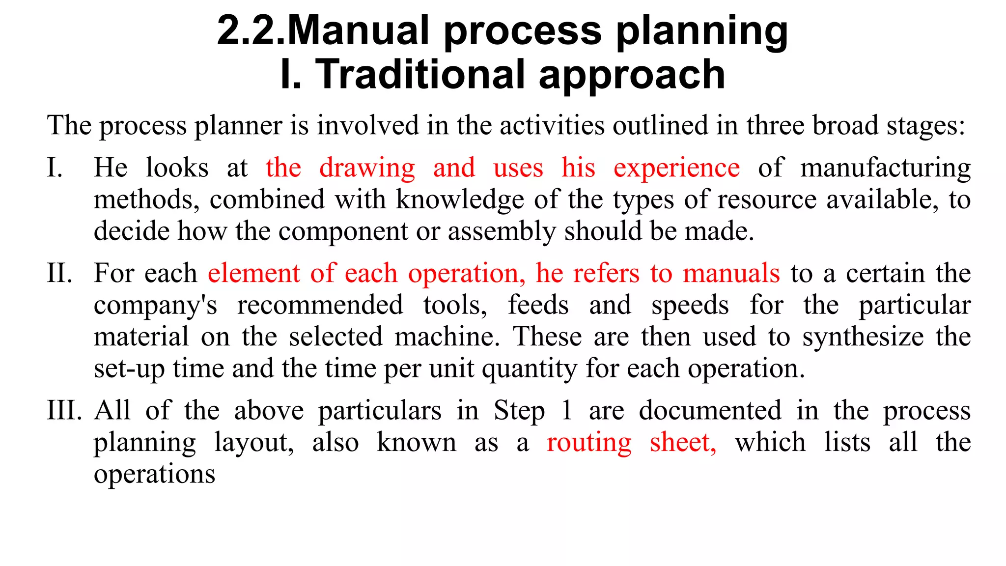 Process planning unit two | PPTX