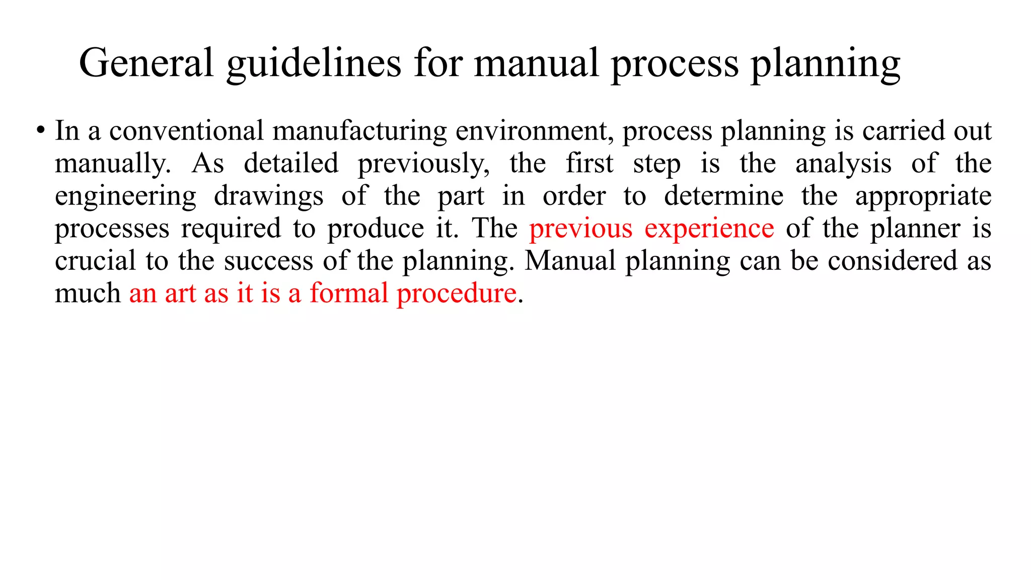 Process planning unit two | PPTX
