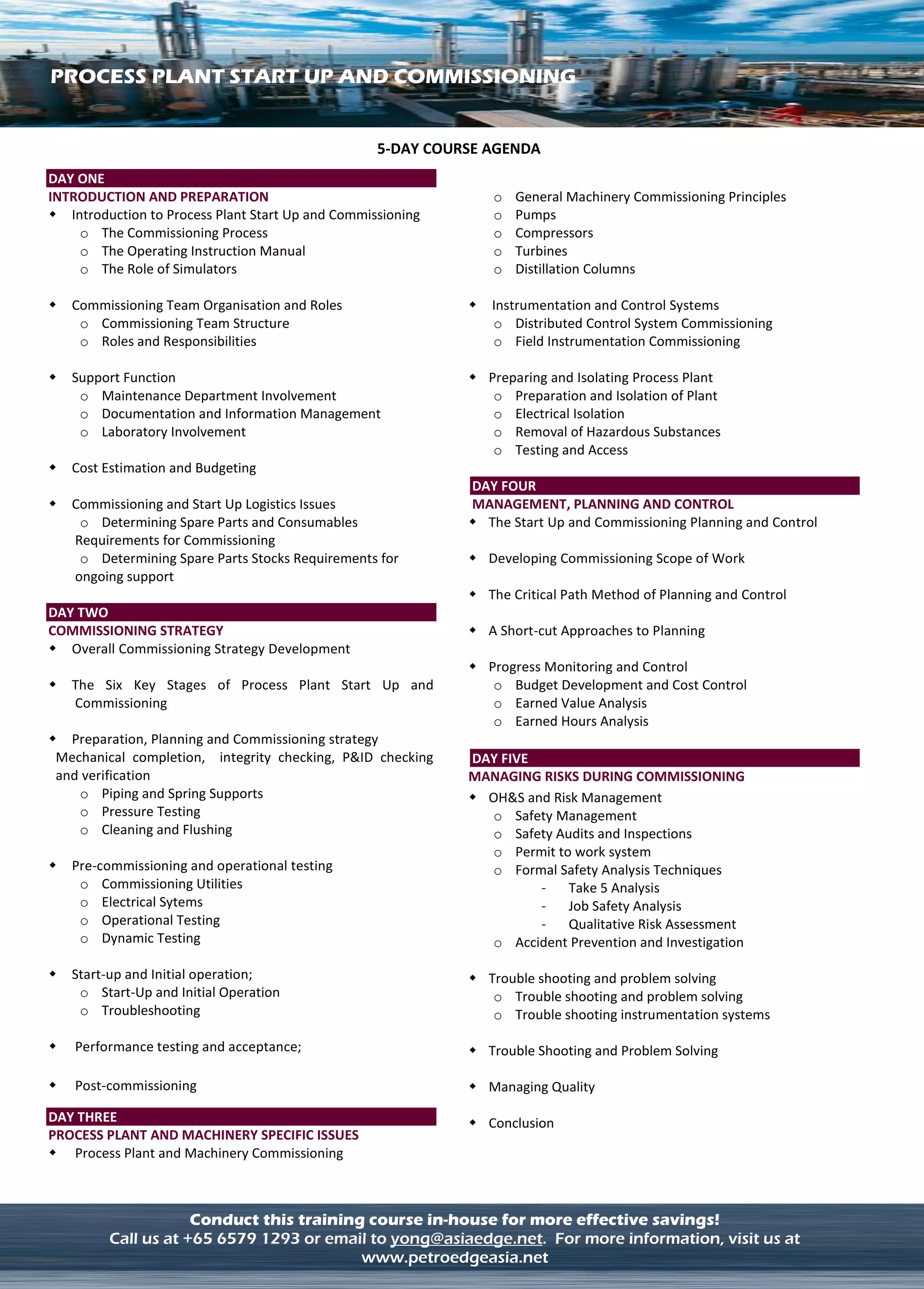 Process Plant Start Up and Commissioning | PDF