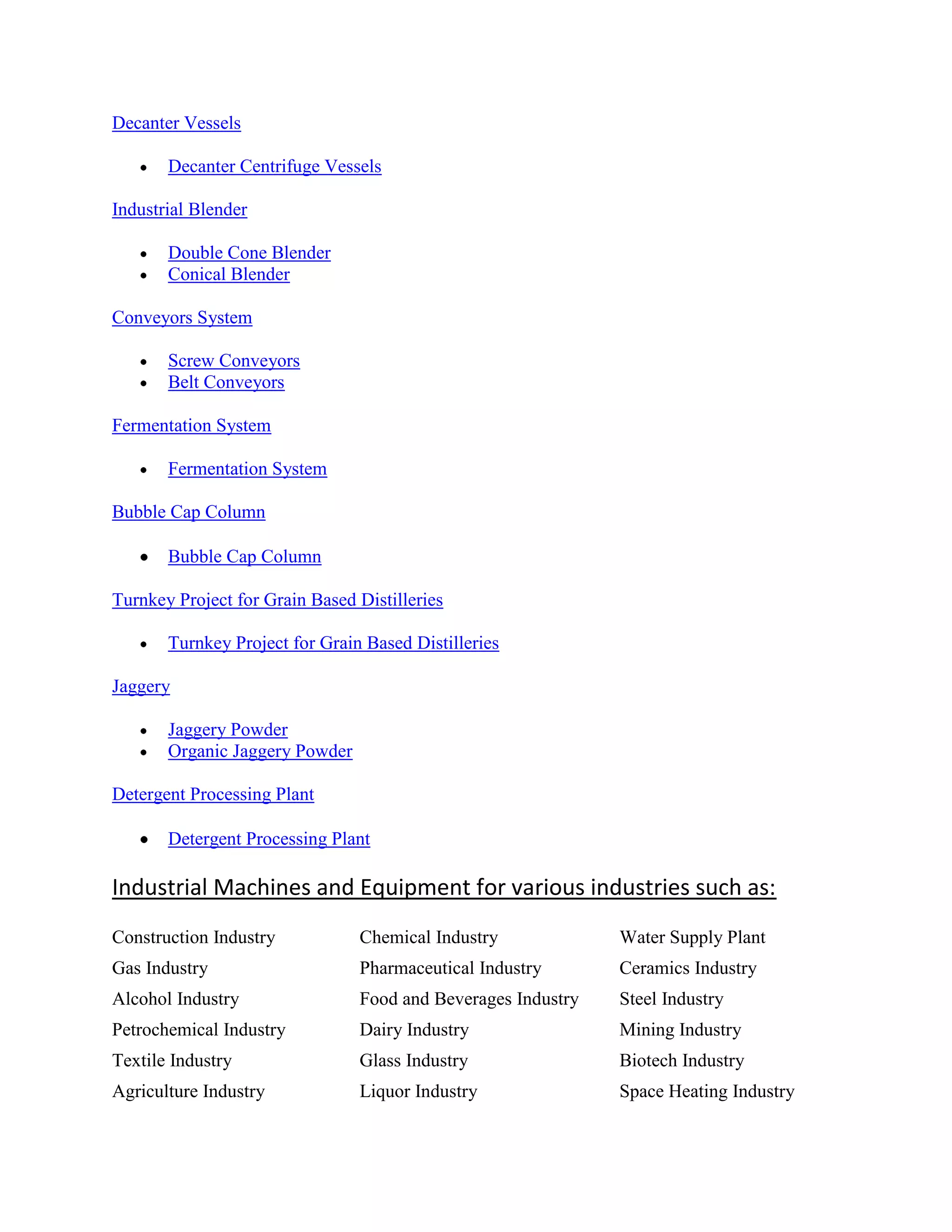 Process plants & equipments | DOCX