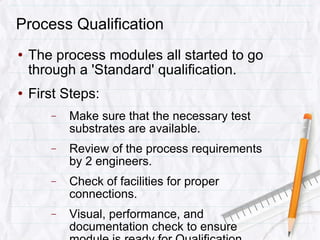 Process Qualification Optimization | PPT