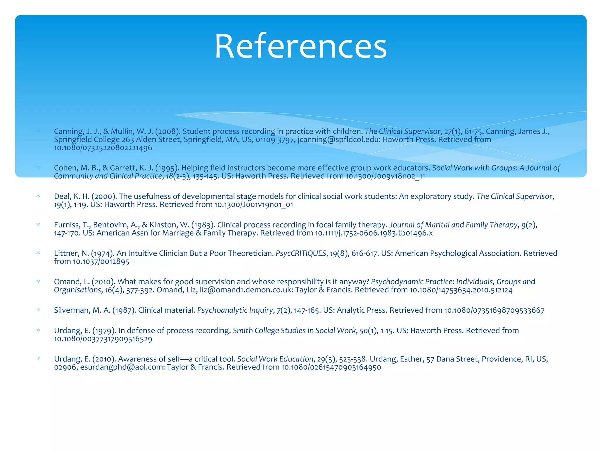 Process recording workshop | PPT