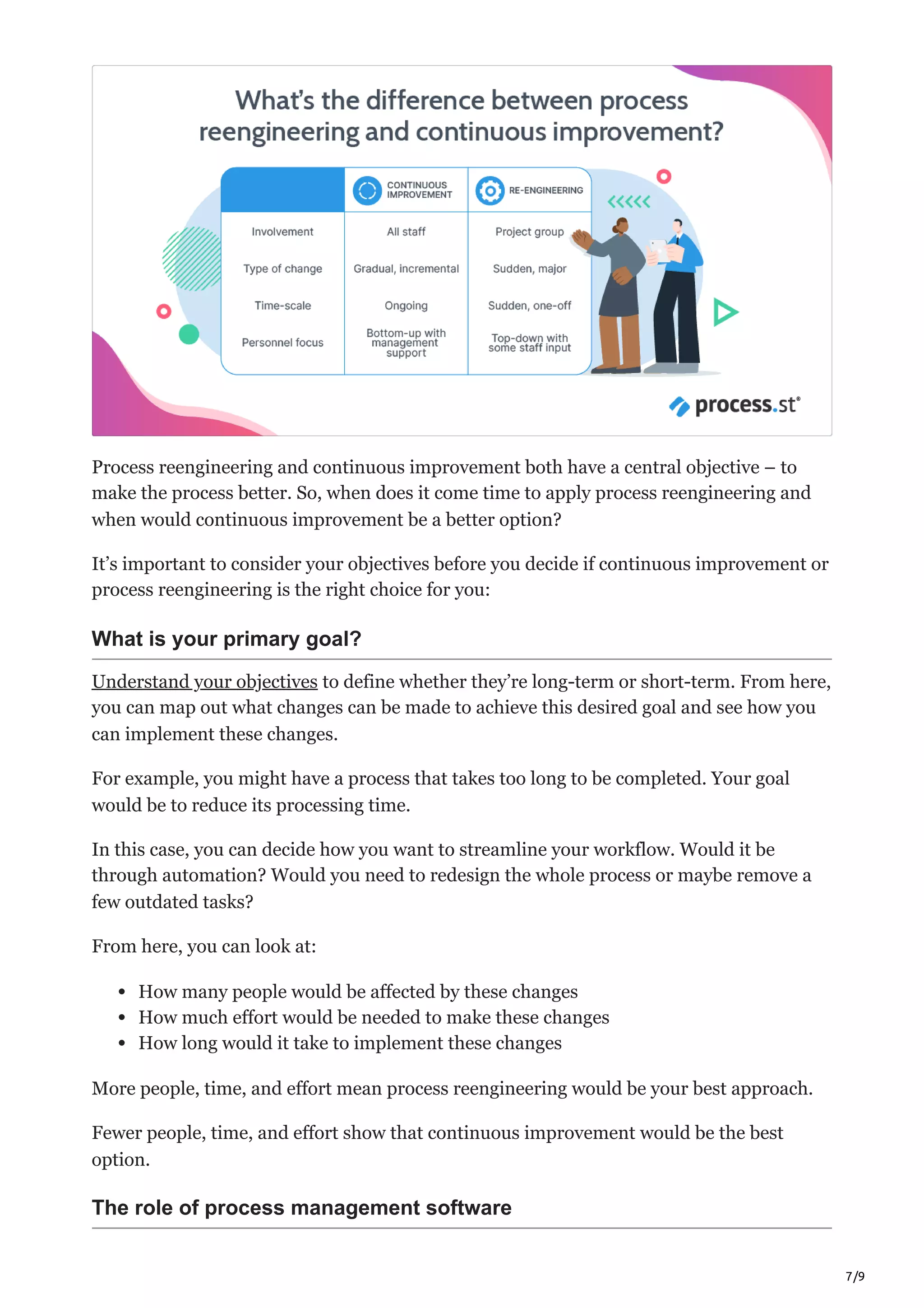 Process Reengineering vs Continuous Improvement: What’s the Right Choice for You? | PDF