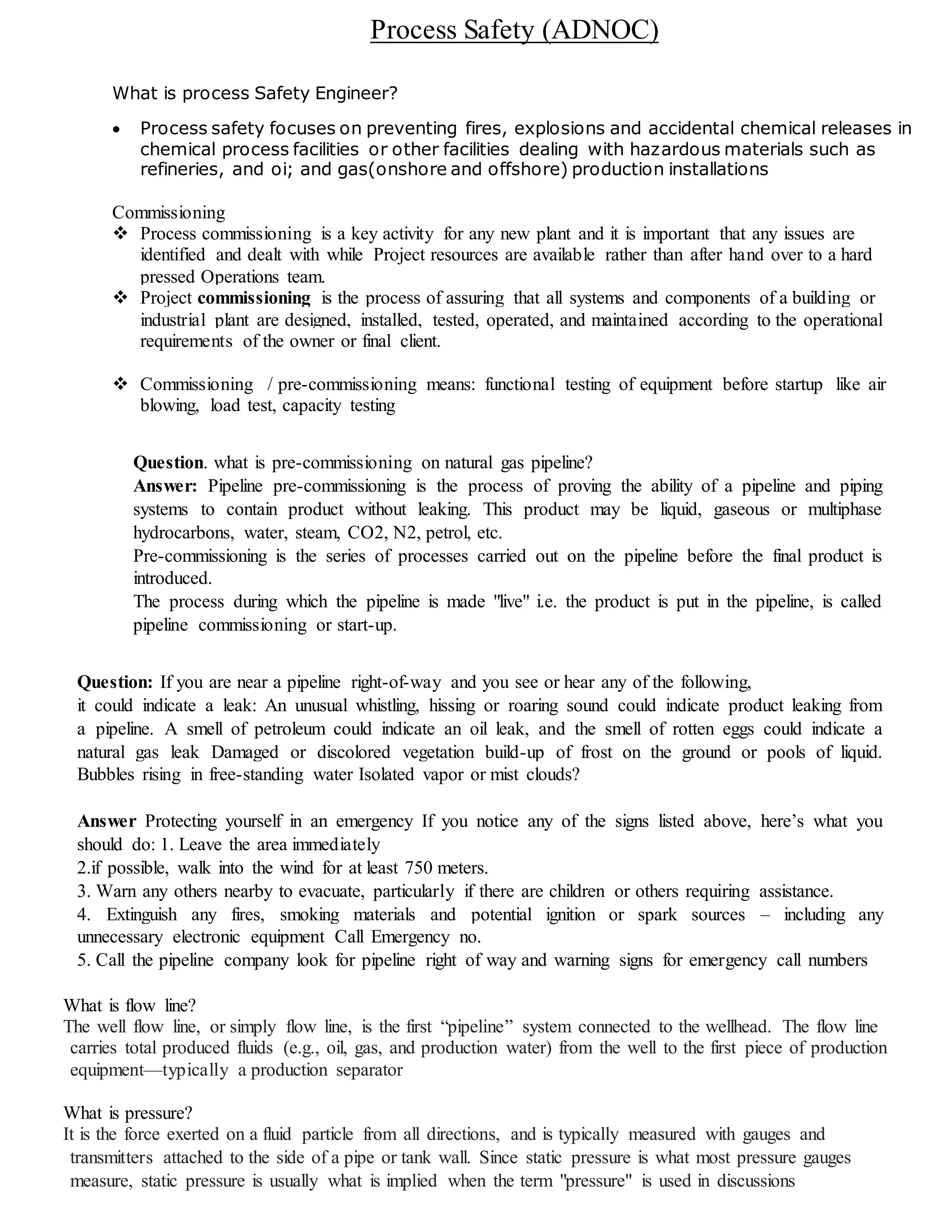 Process safety ADNOC STANDARD | PDF