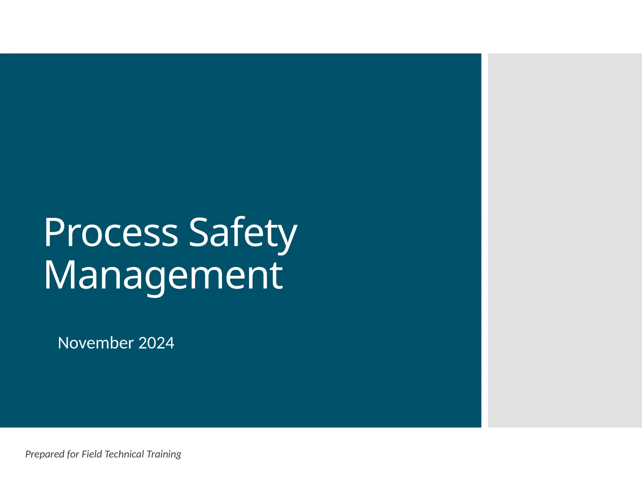 Process Safety Management in line American Institute of Chemical ...