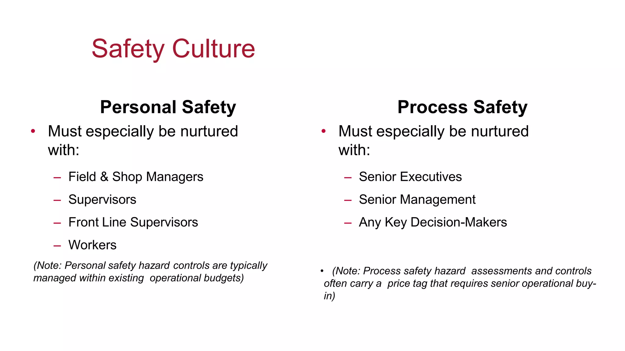 Process Safety Vs Personal Safety | Process Safety | Personal Safety ...