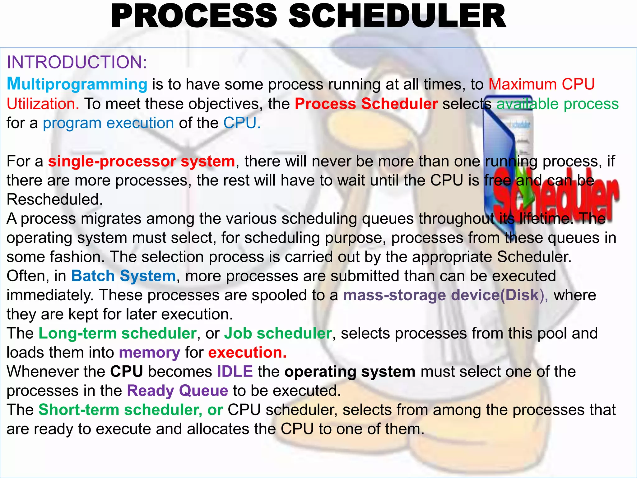 Process scheduling | PPTX