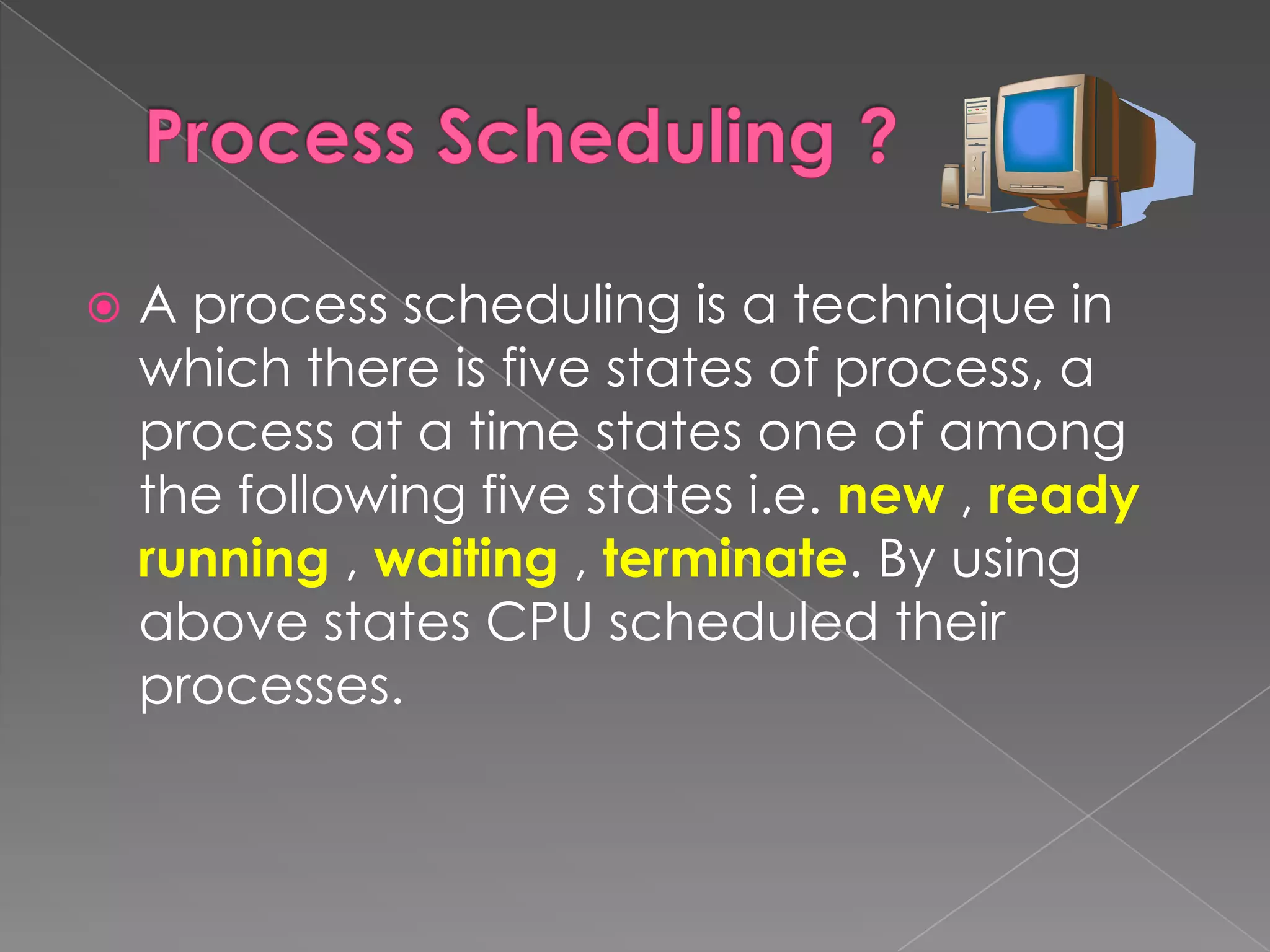 Process scheduling | PPSX