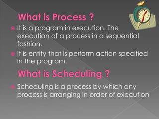 Process scheduling | PPSX
