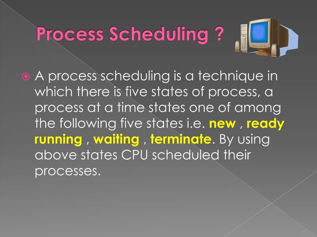 Process scheduling | PPT