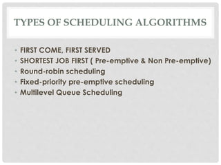 Process scheduling in Light weight weight and Heavy weight processes ...
