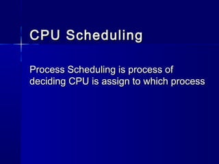 Process scheduling | PPT