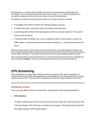 Process scheduling | PDF