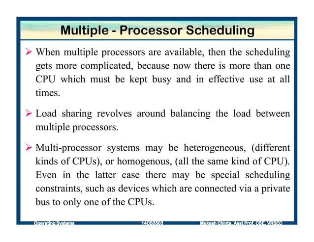 Process scheduling (CPU Scheduling) | PDF | Operating Systems | Computer Software and Applications
