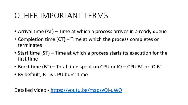 Process Scheduling Algorithms | Interviews | Operating system | PPT