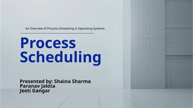 Process Scheduling. pptx | PPT