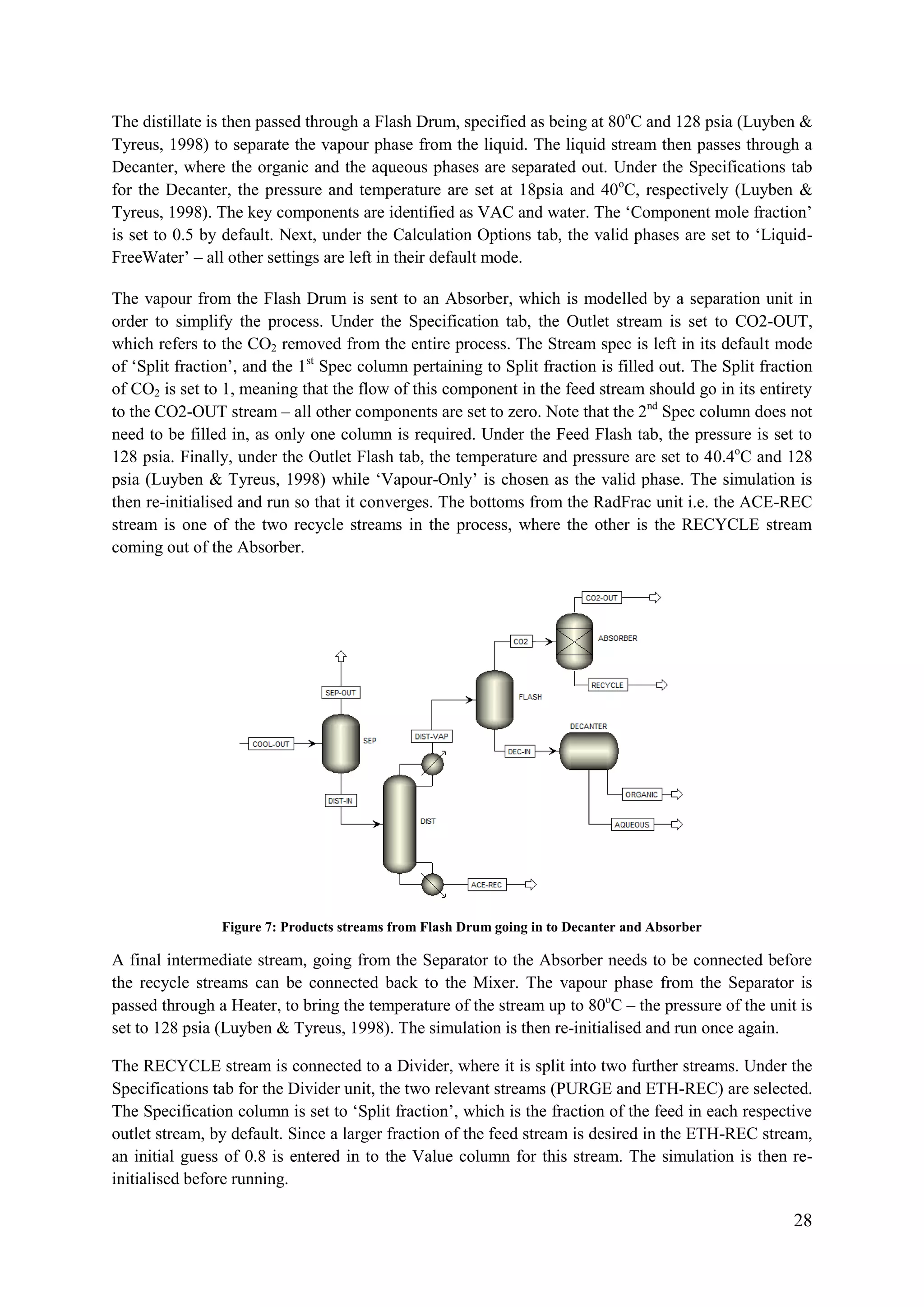 Simulation of Vinyl Acetate Production | PDF