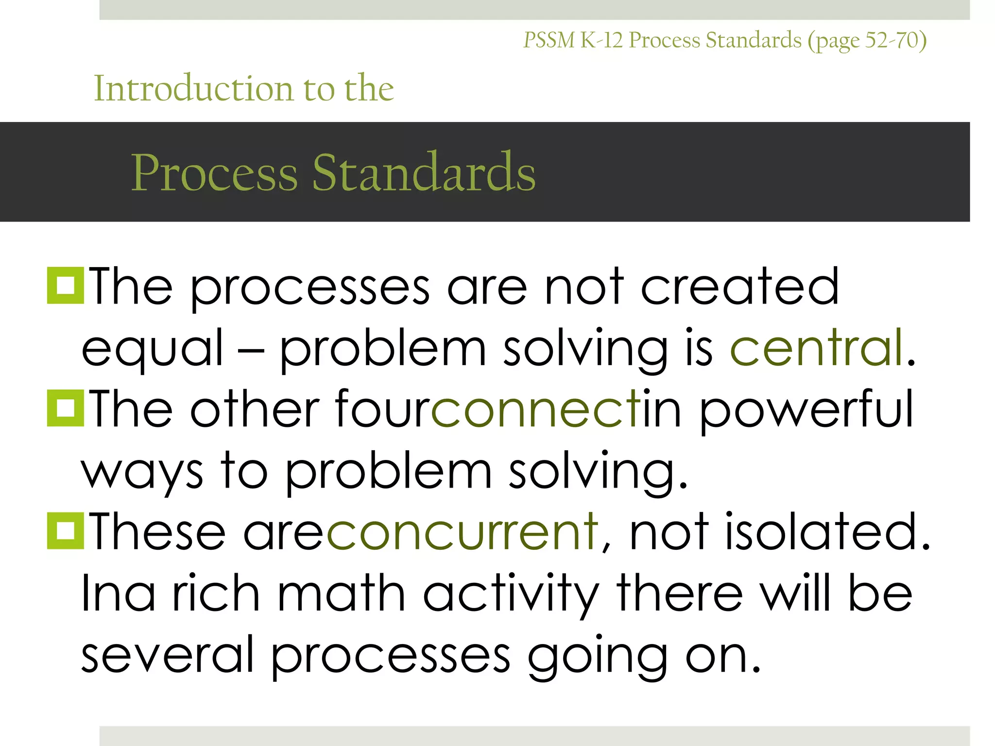 Mathematical Process Standards | PPTX