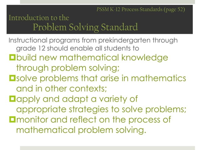 Mathematical Process Standards | PPTX | Daycare and Pre-School | Parenting