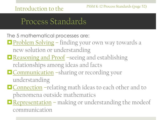Mathematical Process Standards | PPTX | Daycare and Pre-School | Parenting
