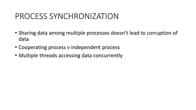 Process Synchronization In Operating System Mutex Semaphore Race Condition Ppt