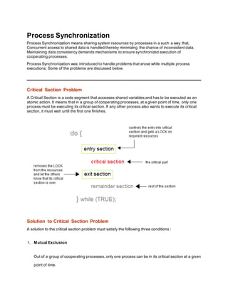 Process synchronization | PDF