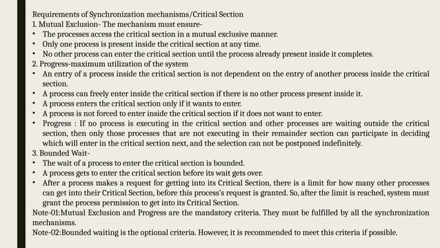 Process Synchronization Topic Of Operating System Ppt