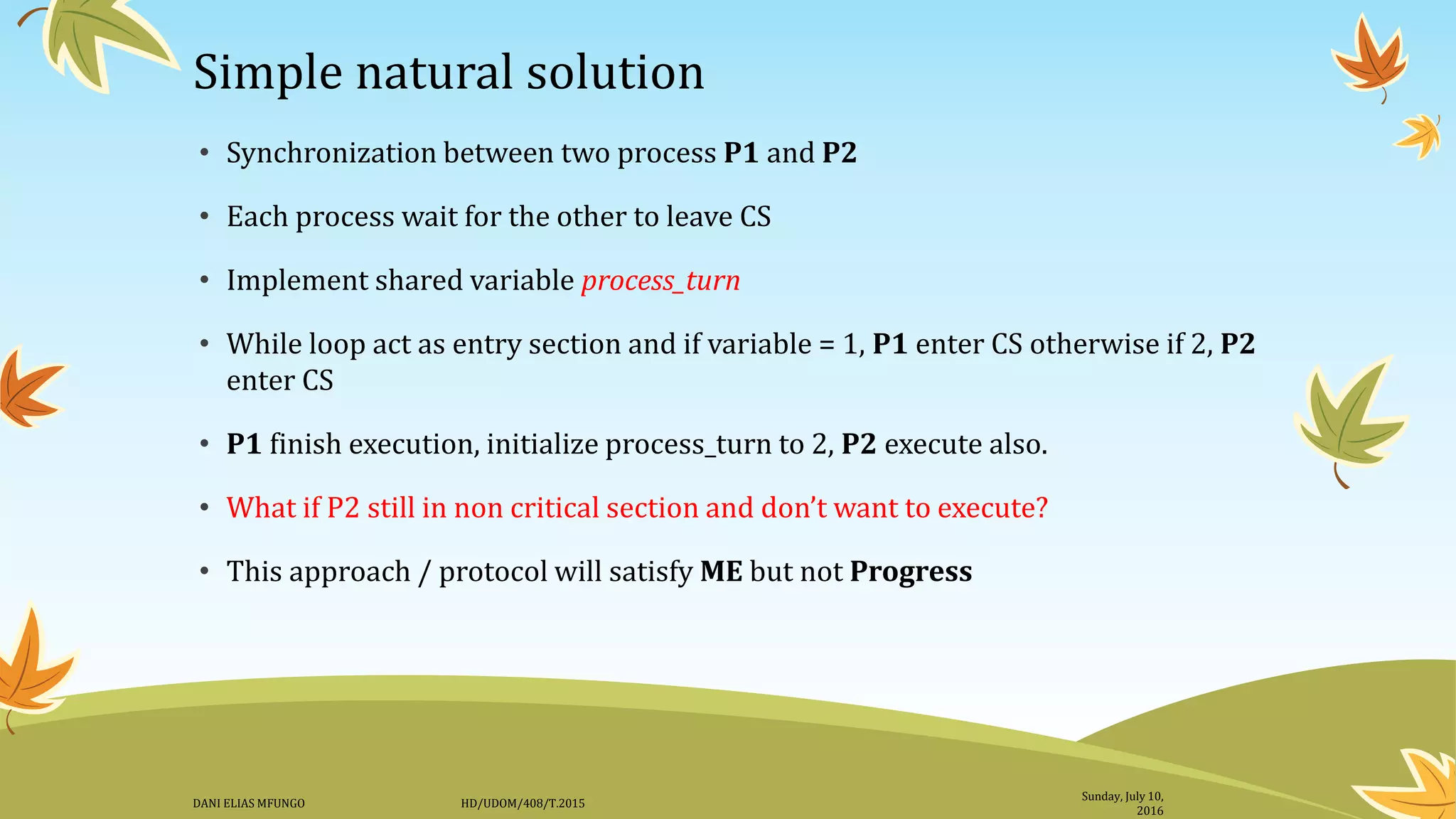 Process synchronization in operating system | PPTX