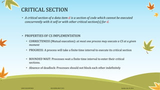 Process synchronization in operating system | PPTX