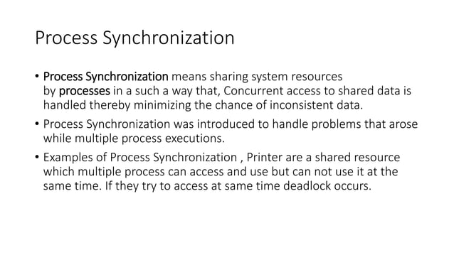 Process synchronization | PPT