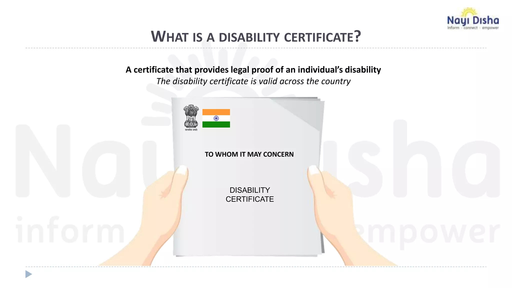 Process to apply disability certificate | PPTX