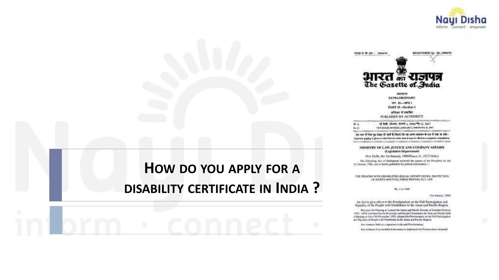 Process to apply disability certificate | PPTX