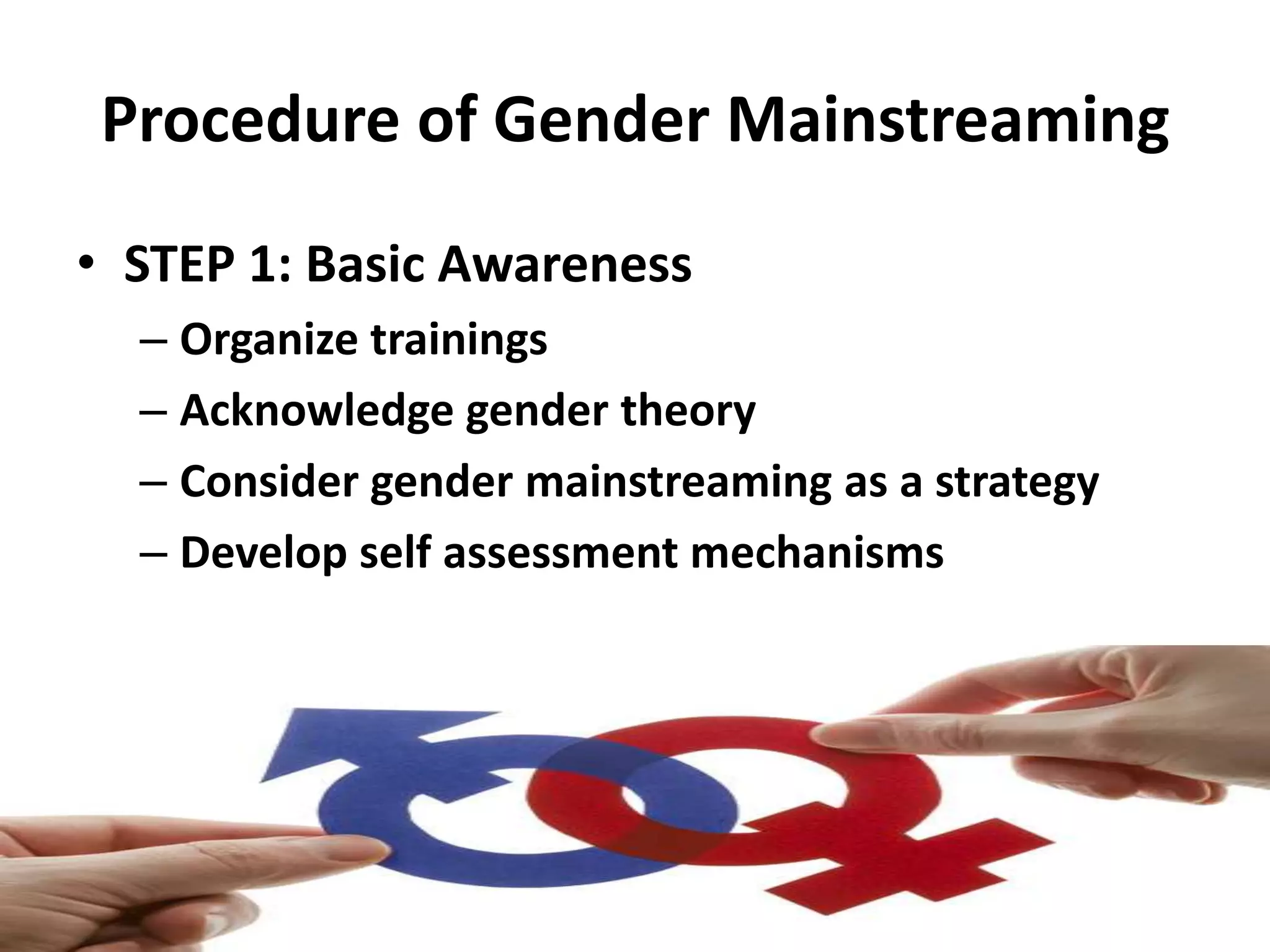 Process to develop gender mainstreaming action plan | PPT