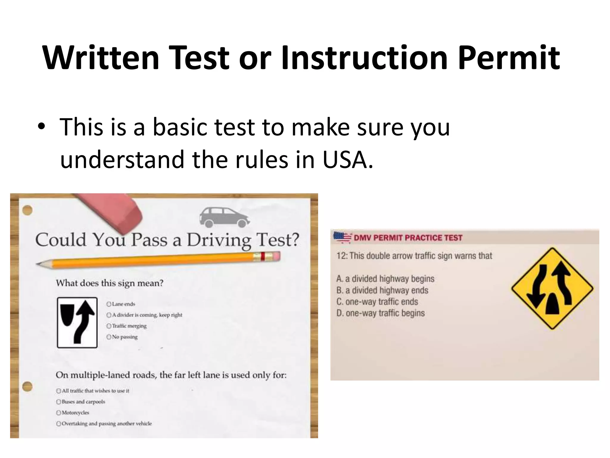 Process of obtaining a driving license in USA. | PPT
