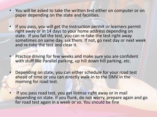 Process of obtaining a driving license in USA. | PPT