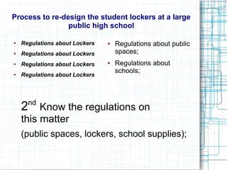 Process to re design the student lockers | PDF