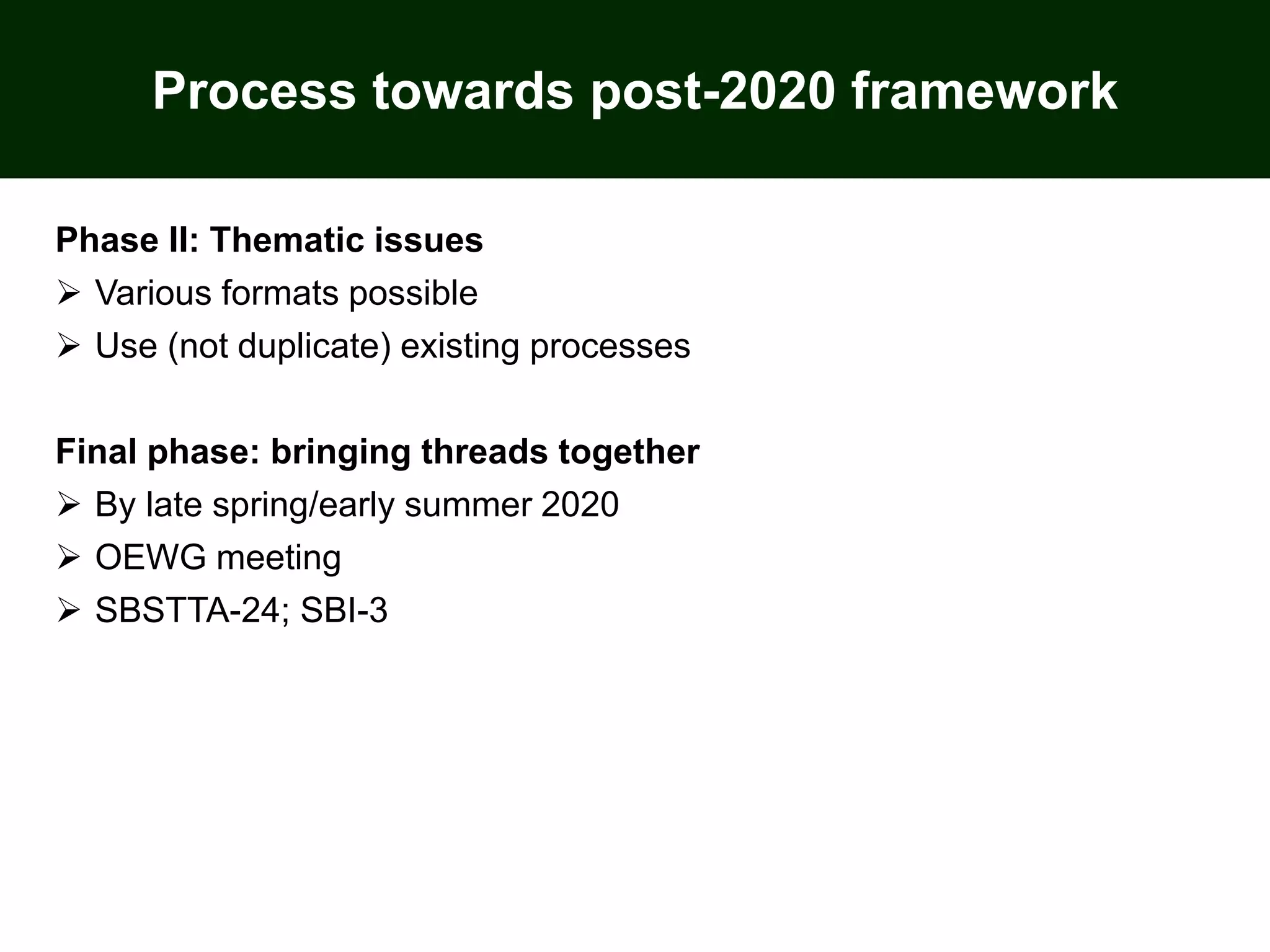 Process towards the development of The Post-2020 Global Biodiversity ...