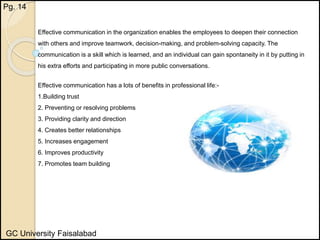 Process,Types and 7CS of communication, explain stance on the ...