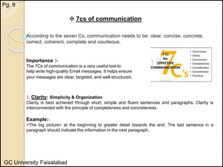 Process,types And 7cs Of Communication, Explain Stance On The
