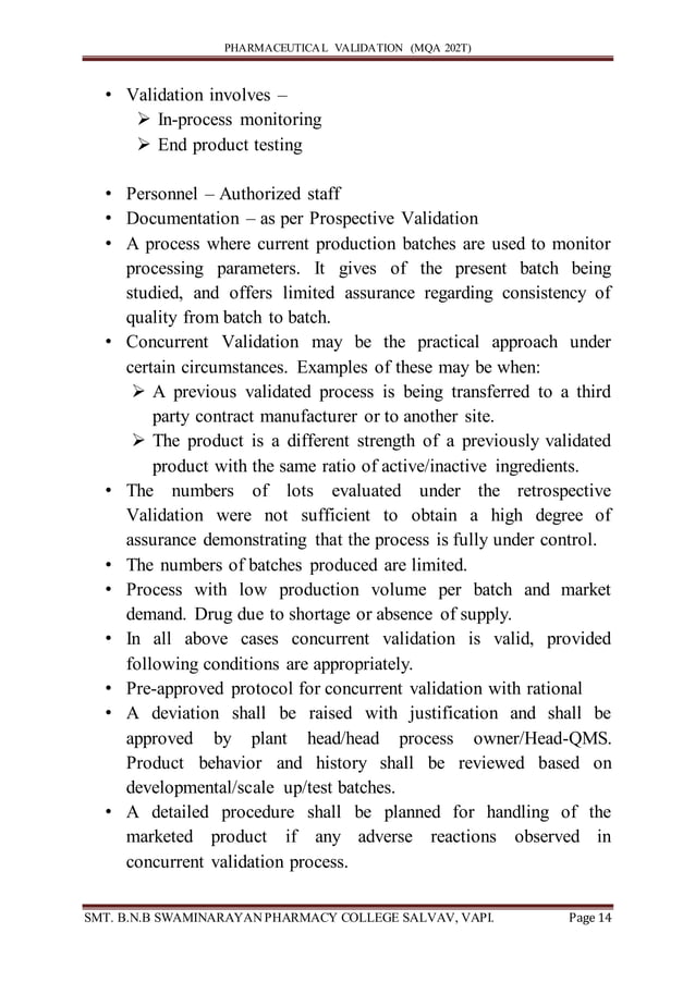 Pharmaceutical validation | DOCX | Pharmaceutical Industry | Industries