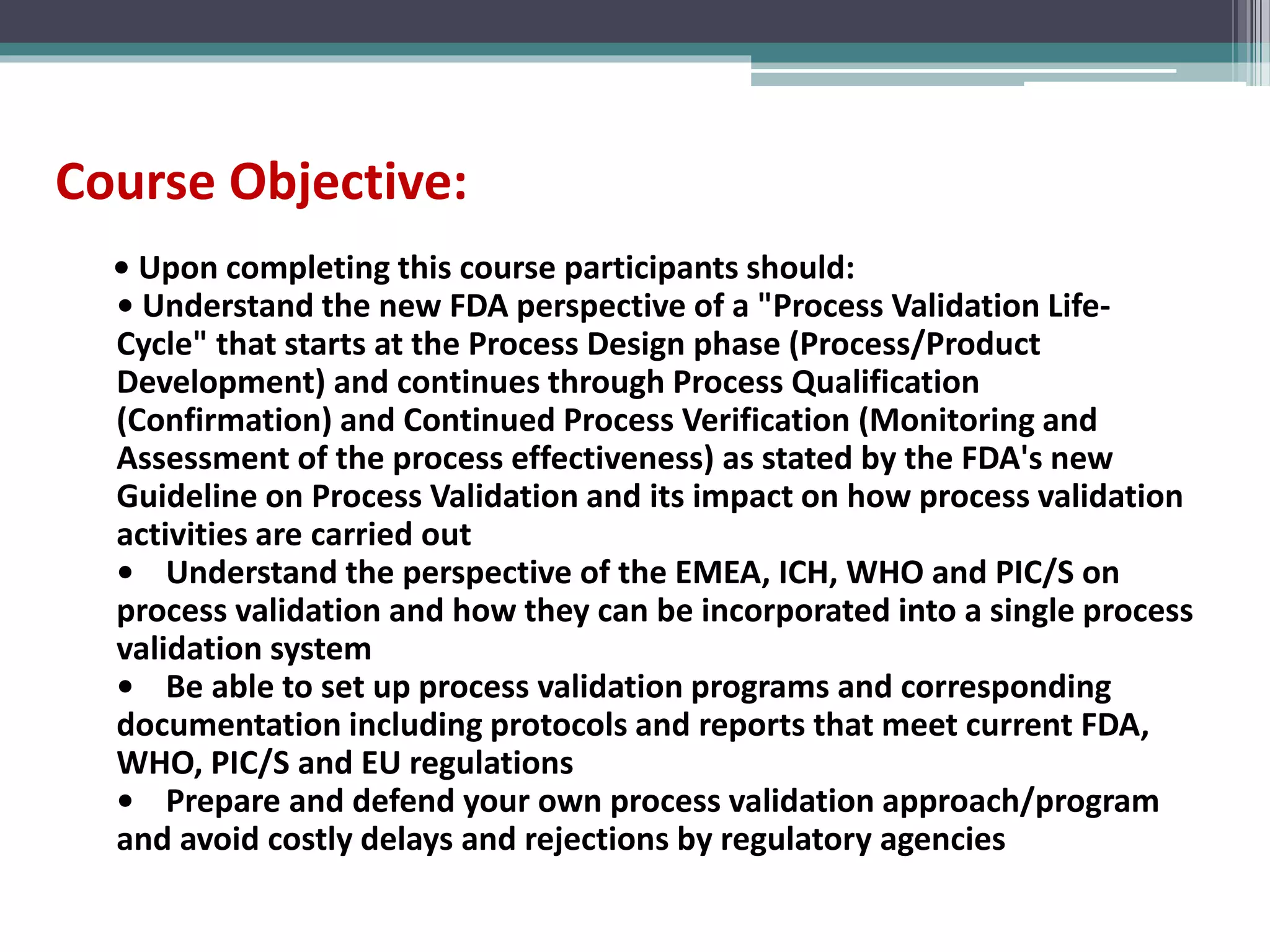 Process Validation for Drugs and Biologics | PPTX