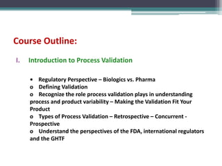 Process Validation for Drugs and Biologics | PPTX